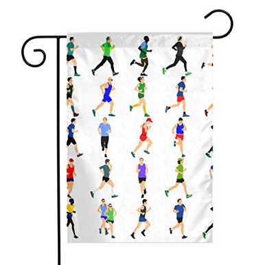 Dapuge Group of Boston Marathon Racers Garden Flag Set 12X18 Inch ...