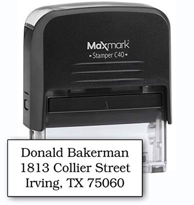 MaxMark Large Size - 3-Line Custom Self Inking Stamp - w/ 5-Year ...