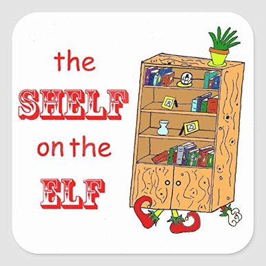 Square Label Stickers, Set of 50, Shelf On The Elf Funny Holiday ...