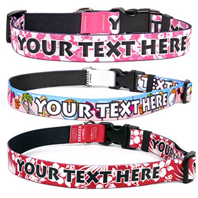 Personalized Beach Dog Collars with Custom Hi-Def Text Available in 4 ...