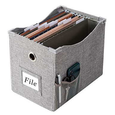 Linen File Boxes with Metal Sliding Rail for Letter Size 1pack File ...