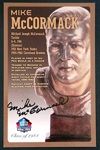 PRO FOOTBALL HALL OF FAME Mike McCormack Signed Bronze Bust Set ...