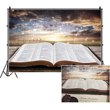 OERJU 7x5ft Holy Bible Backdrop Church Backdrop Wisdom Light Bokeh ...