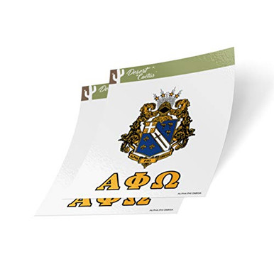 Alpha Phi Omega Letter 2-Pack Decal Greek for Window Laptop Computer ...