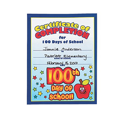 Fun Express 100Th Day Certificates - 25 Pieces - Educational and ...