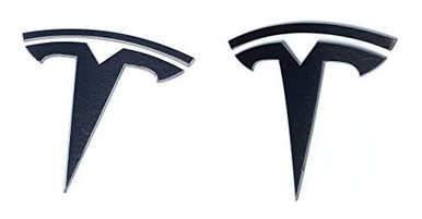 Custom Cut Graphics Tesla Model Y Logo Decal Wrap 4-pc Set Brushed ...