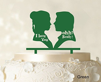 Couple Wedding Cake Topper Personalized Green Cake Topper Color Option ...