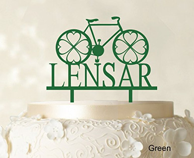 Custom Monogram Name Cake Topper Personalized Green Cake Topper Color ...