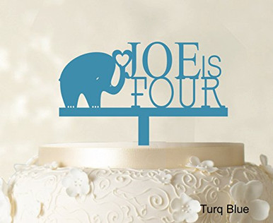 Kids Birthday Cake Topper Personalized Turquoise Blue Cake Topper Color ...