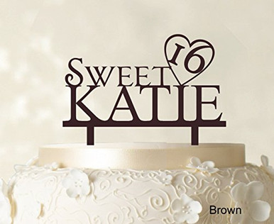 Personalized Birthday Cake Topper Brown Cake Topper Color Option ...