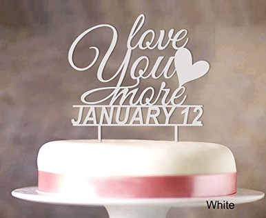 inch Love You Moreinch Wedding Cake Topper Personalized White Cake ...