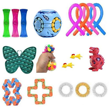 decwang 18 Pack Fidget Sensory Toy Set Stress Relief Toys for Kids ...