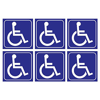 6 Pack Handicap Wheelchair Vinyl Laminated Stickers 3 x 3 Inch ADA ...
