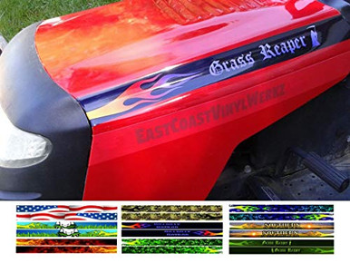 East Coast Vinyl Werkz Hotrod Hood Stripe Flames Lawn Mower Decals ...
