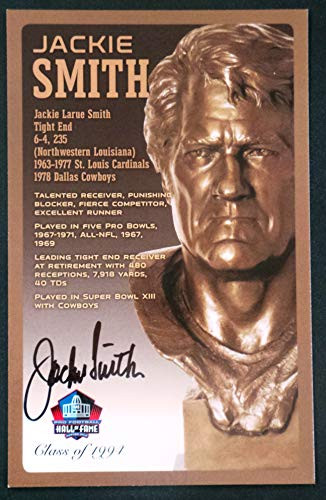 PRO FOOTBALL HALL OF FAME Jackie Smith Signed Bronze Bust Set ...