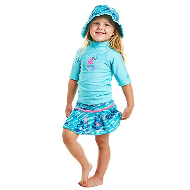UV SKINZ UPF 50plus Girls 3-Piece Swim Set 3T Seafoam Under The Sea ...