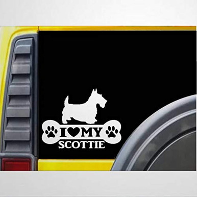 Scottish Terrier Bone Inch Scotty Scottie Dog PVC Cars Decal Sticker ...