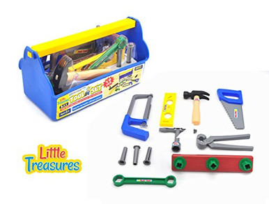 Little Treasures workman's carry along tool box full of assorted tools ...