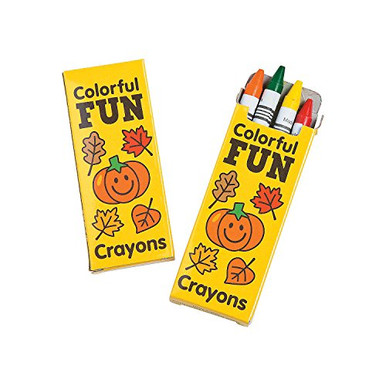 Fall Themed Boxes of Crayon 24 boxes with 4 crayons - Warehousesoverstock