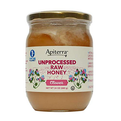 Apiterra - Clover Raw Honey 100 percent Pure and Natural - 24 ounce ...