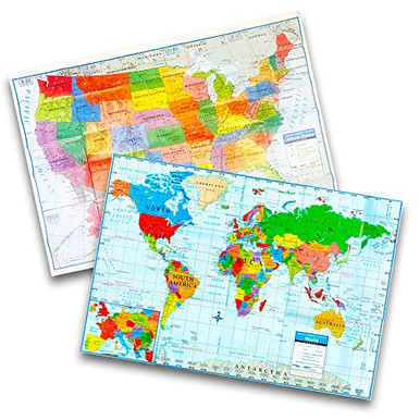 Kappa Wall Map Set - Giant United States and World Map Posters for Home ...