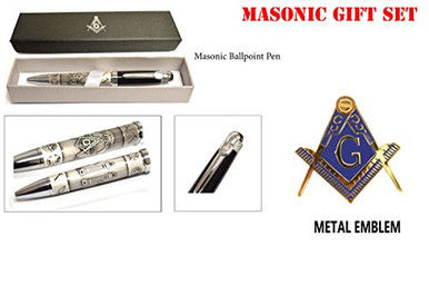 Beautiful Masonic Pen and Masonic Car Emblem Set Free Additional Refill ...