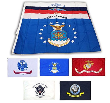 Wholesale Lot of 5 Branches Military Flags 3x5 Foot Banner Grommets Air ...