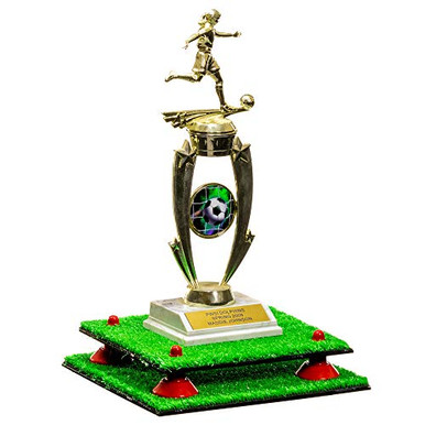 Better Display Cases Turf Large Trophy Pedestal Stand or Base with Red ...