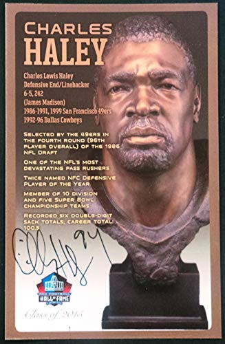 PRO FOOTBALL HALL OF FAME Charles Haley Signed Bronze Bust Set ...