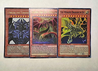 Yu-Gi-Oh - Egyptian God Card Set Alternate Art All Real with Exclusive ...