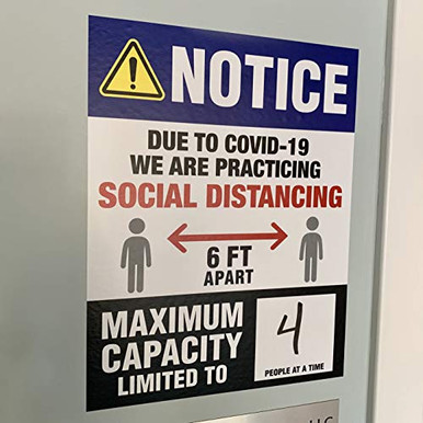 Social Distancing Maximum Capacity Signs - Social Distancing Wall ...