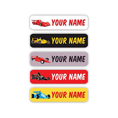 60 Personalized Iron-on Custom Name Tag Labels for Clothing Race Cars ...