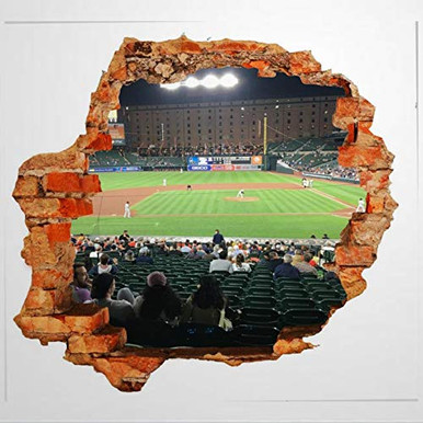 Baseball Field Hole Decal Baseball Park Field Brick 3D Wall Stickers ...