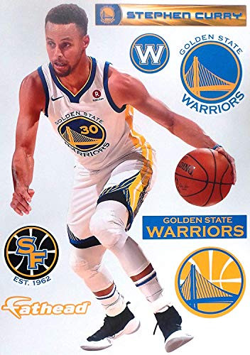 Stephen Curry FATHEAD plus Golden State Warriors Logo Set Official NBA ...