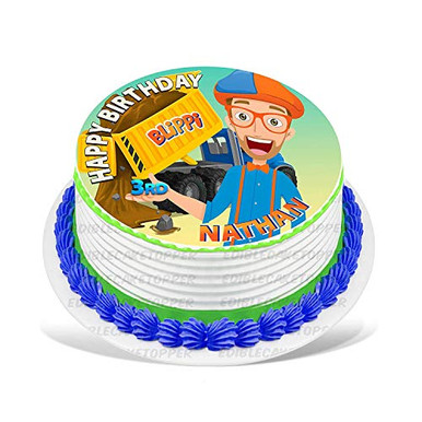 Blippi BP Round Personalized Edible Cake Image Cake Topper Decoration ...