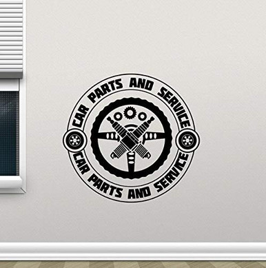 Auto Repair Wall Decal Car Parts Service Garage Shop Logo Vinyl Sticker ...