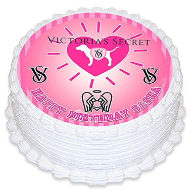 Victorias Secret Love Pink Round Personalized Edible Cake Image Cake ...