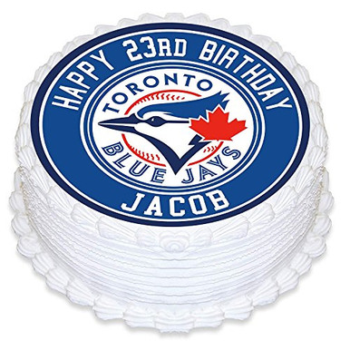 Blue Jays Baseball Round Personalized Edible Cake Image Cake Topper ...