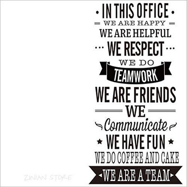 Inspirational Art Mural Teamwork Wall Sticker Office Room Decoration ...