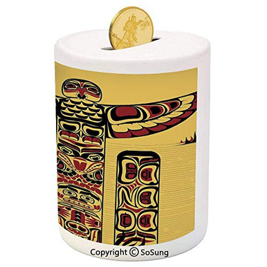 Native American Ceramic Piggy BankIllustration of North American Totem ...