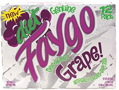Faygo diet grape flavor soda 12-fl. oz. cans 12-pack Suitcase ...