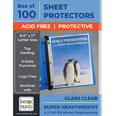 Heavy Duty - Super Heavyweight Sheet Protectors 8.5 x 11 Glass Clear ...