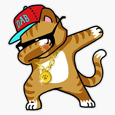 Leyland Designs Dabbing Cat Funny Dabbing Animal s Kitten Dab Sticker ...