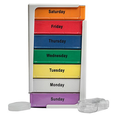Extra Large 7-Day Stackable Weekly Pill Box Organizer with Splitter ...