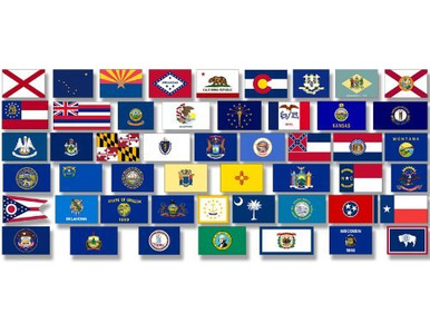 LPF USA Sheet of All 50 U.S. State Flags Stickers -Scrapbooking States ...