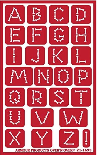 Armour Over n Over Reusable Glass Etching Stencil ~ Bones Alphabet ...