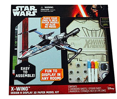 STAR WARS X-Wing DESIGN N DISPLAY 3D PAPER MODEL KIT - Warehousesoverstock