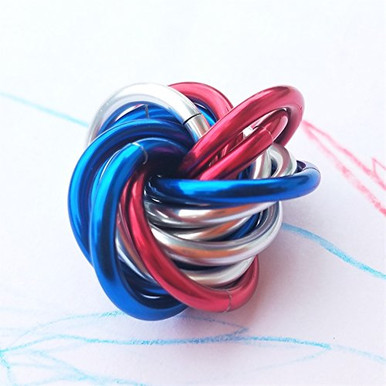 Mobii Red White and Blue Small Fidget Ball Stress Mobius Toy Quiet ...
