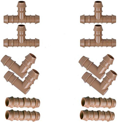 HOMEKNOBS Drip Irrigation Fittings Kit-17mm- for 1 2inch Tubing 12pcs ...