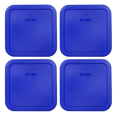 Pyrex 8704-PC Cadet Blue Plastic Square Replacement Storage Lids - 4 ...